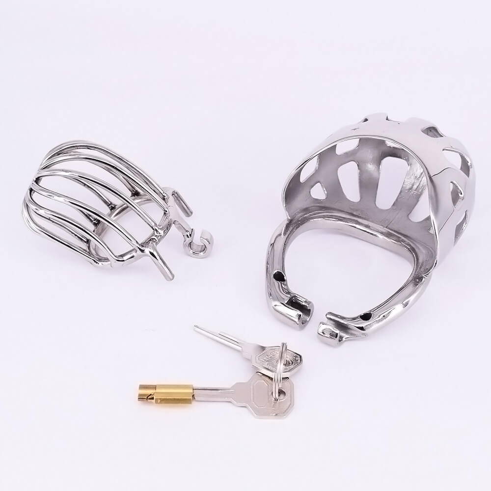 Male Cock Cage with Scrotum Testicle Pouch – Chastity-device